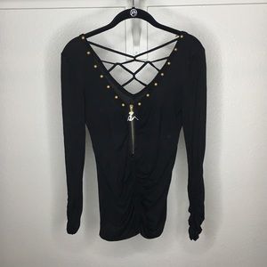 Tops | Sexy Cut Out Scrunch Front Top | Poshmark